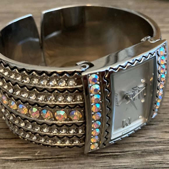 Vivani | Accessories | Vivani Quartz Rhinestone Cuff Watch Vintage ...
